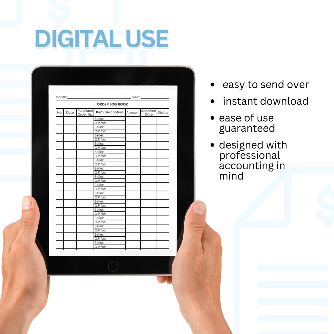Order Log Book Digital Template, Printable Order Book, Order List ...