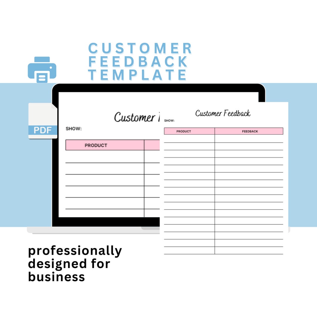 Customer Feedback Template, Printable Feedback Form Template, Client ...