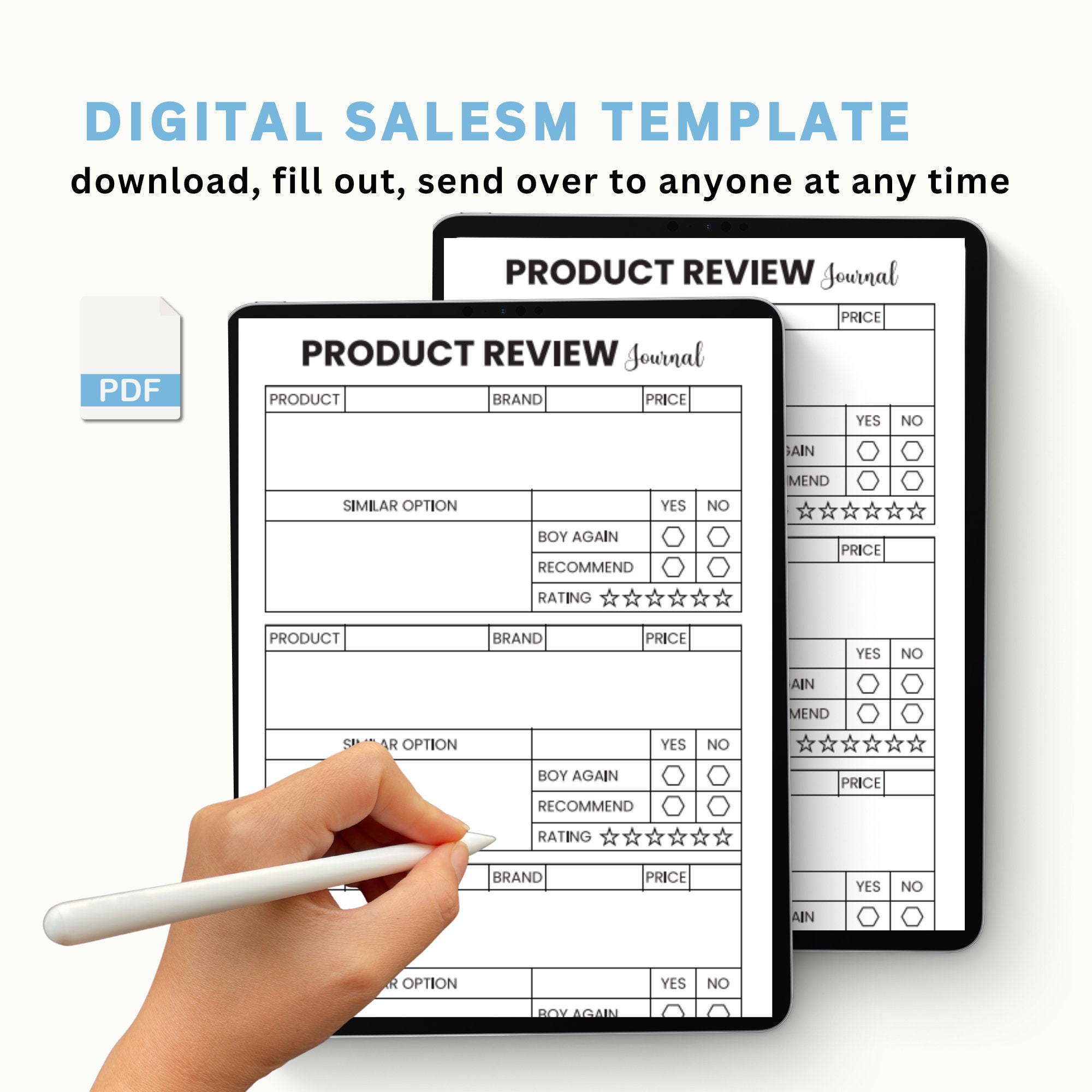 Digital Product Review Template, Printable Product Analysis, Product ...
