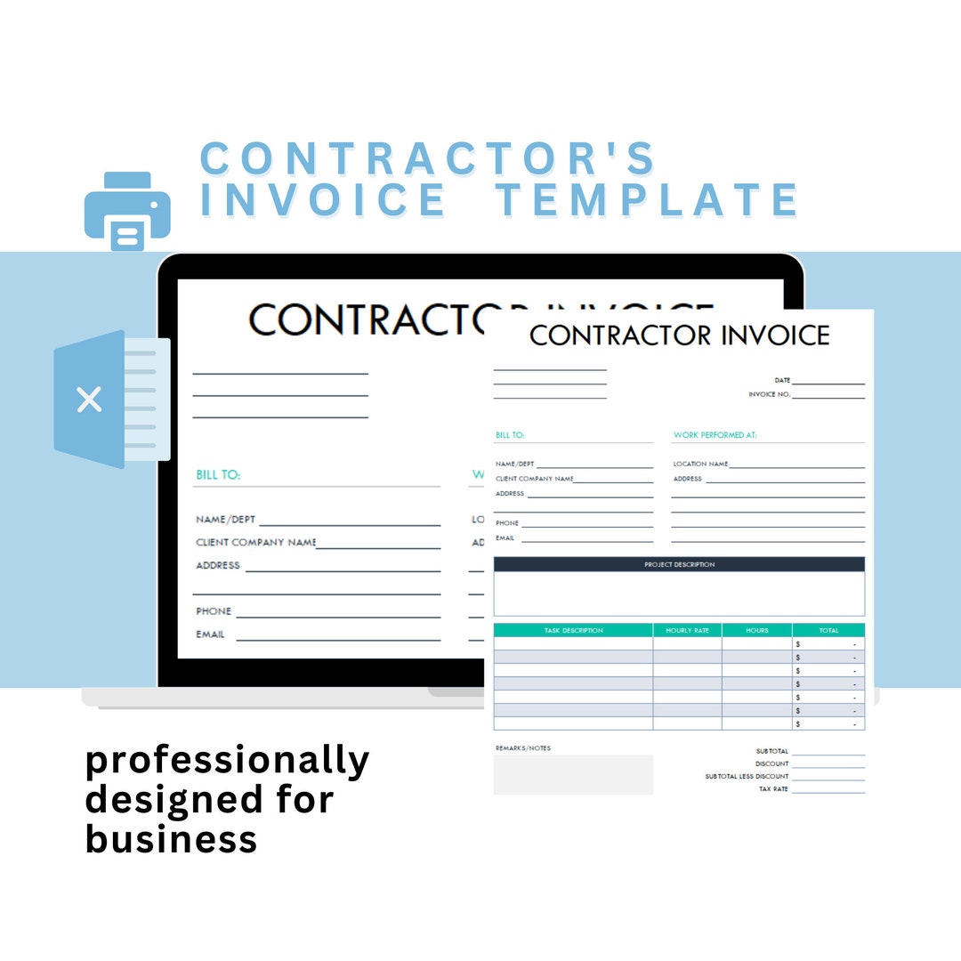 Printable Contractor Agreement Invoice, Contractor Contract Template ...