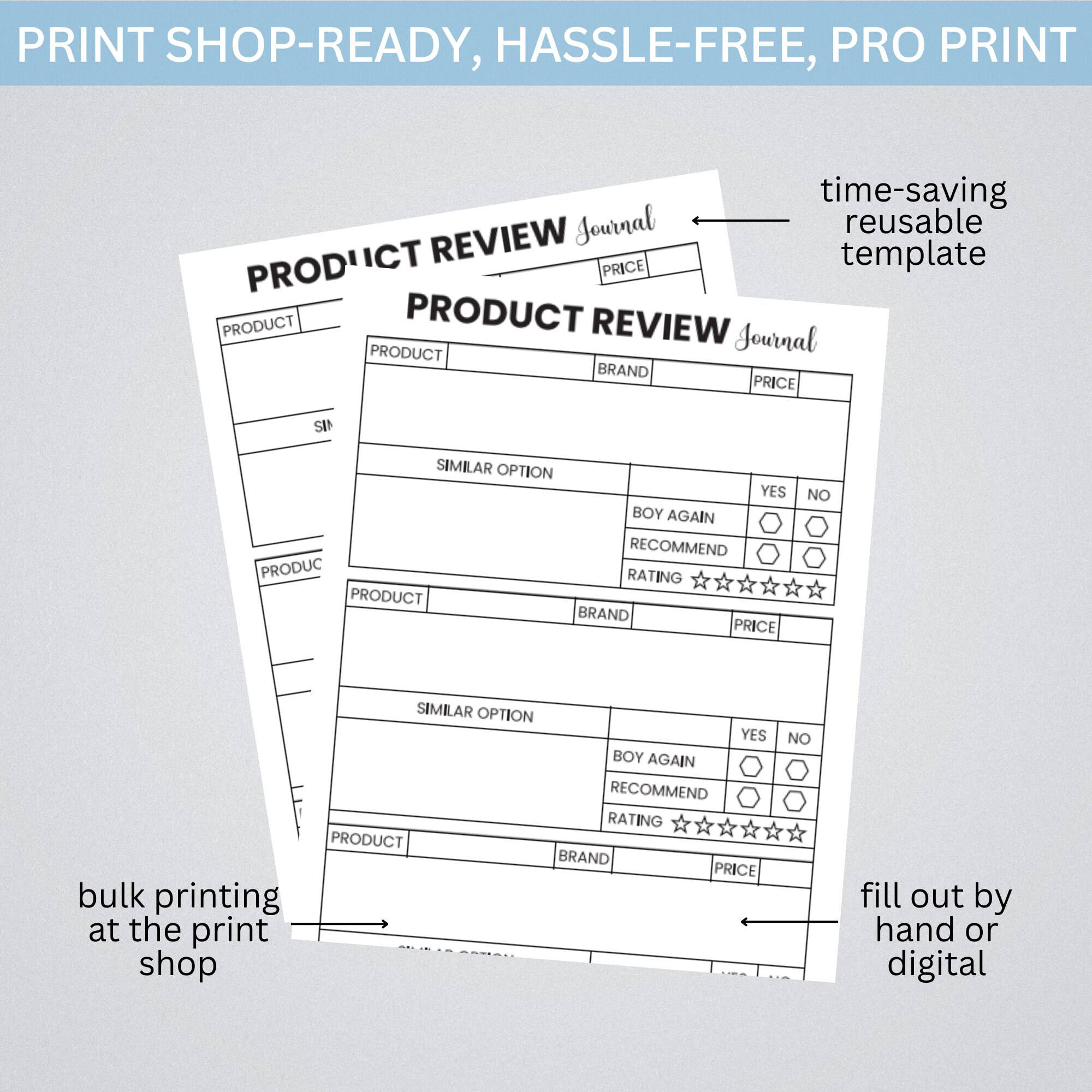 Digital Product Review Template, Printable Product Analysis, Product ...