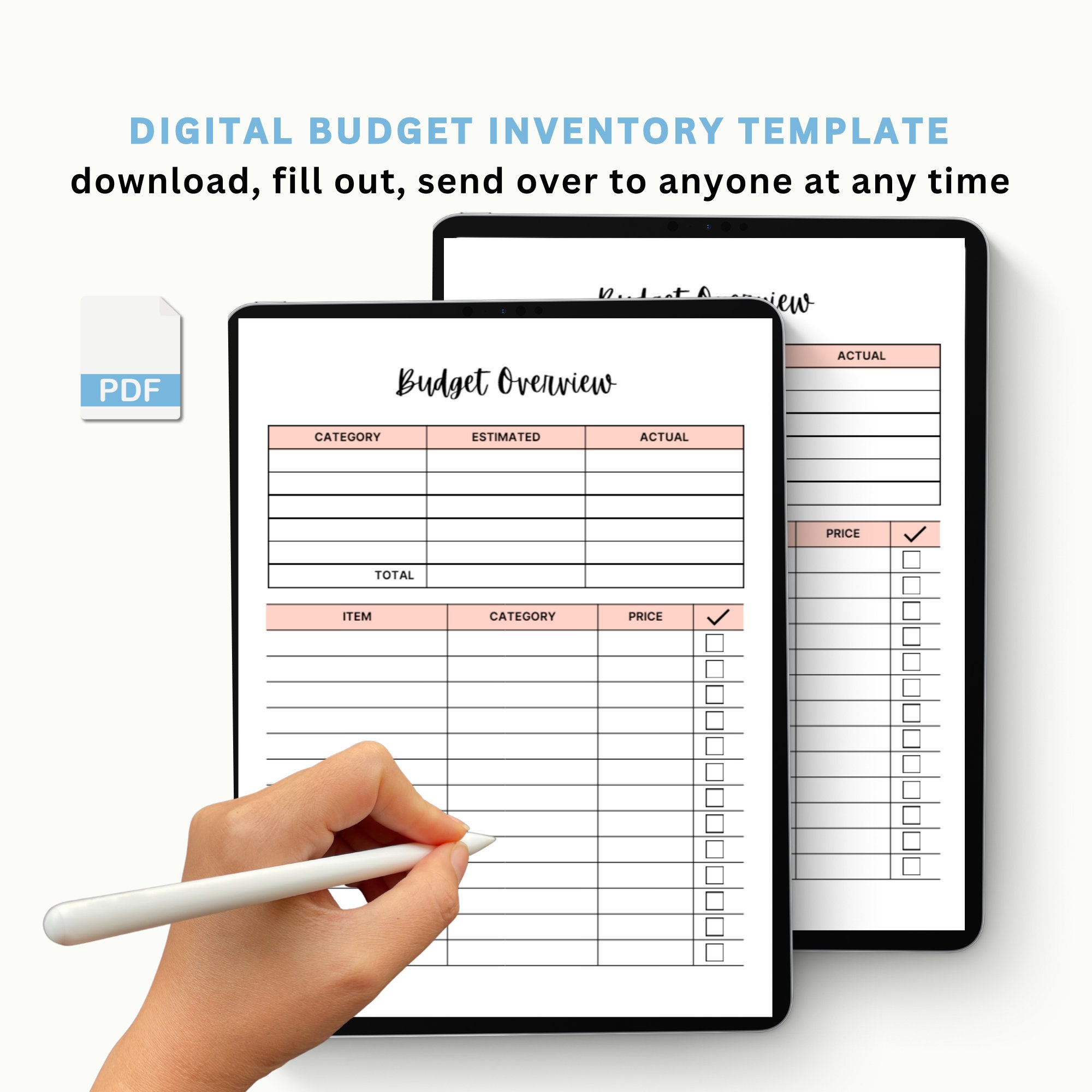 Customizable Budget Inventory Tracker, Inventory List Template ...