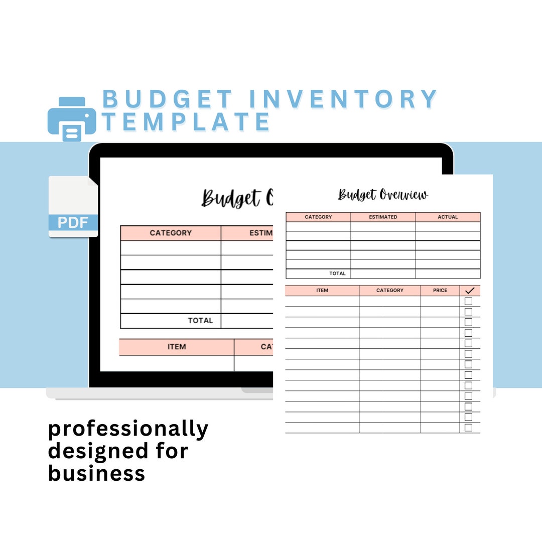 Customizable Budget Inventory Tracker, Inventory List Template ...