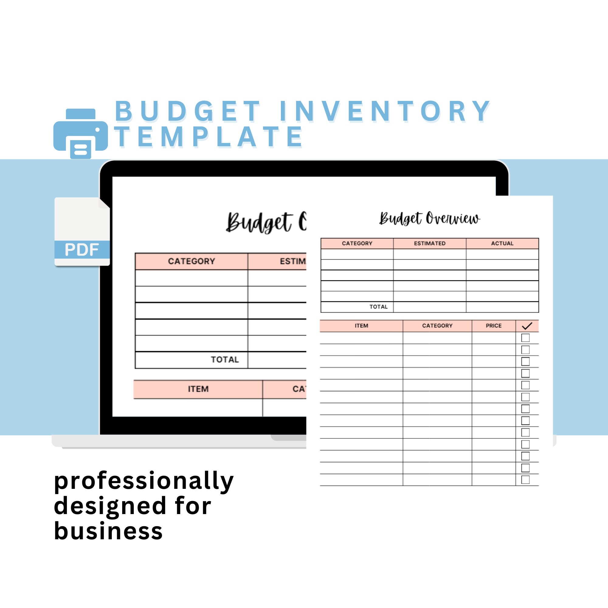 Customizable Budget Inventory Tracker, Inventory List Template ...