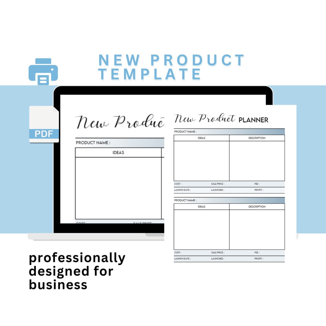 New Product Planner Worksheet, Product Development Sheet, Product ...