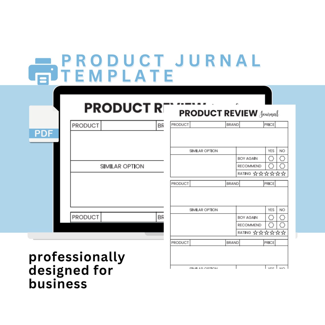 Digital Product Review Template, Printable Product Analysis, Product ...