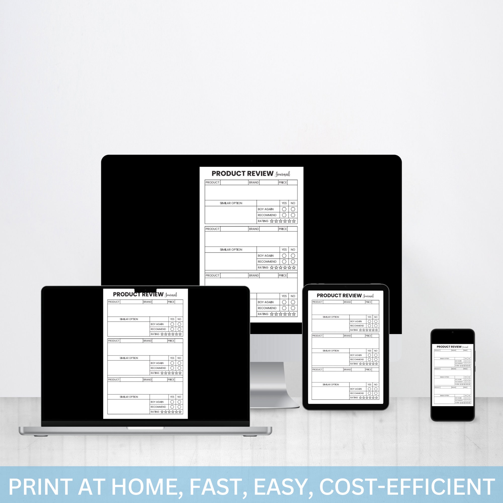 Digital Product Review Template, Printable Product Analysis, Product ...
