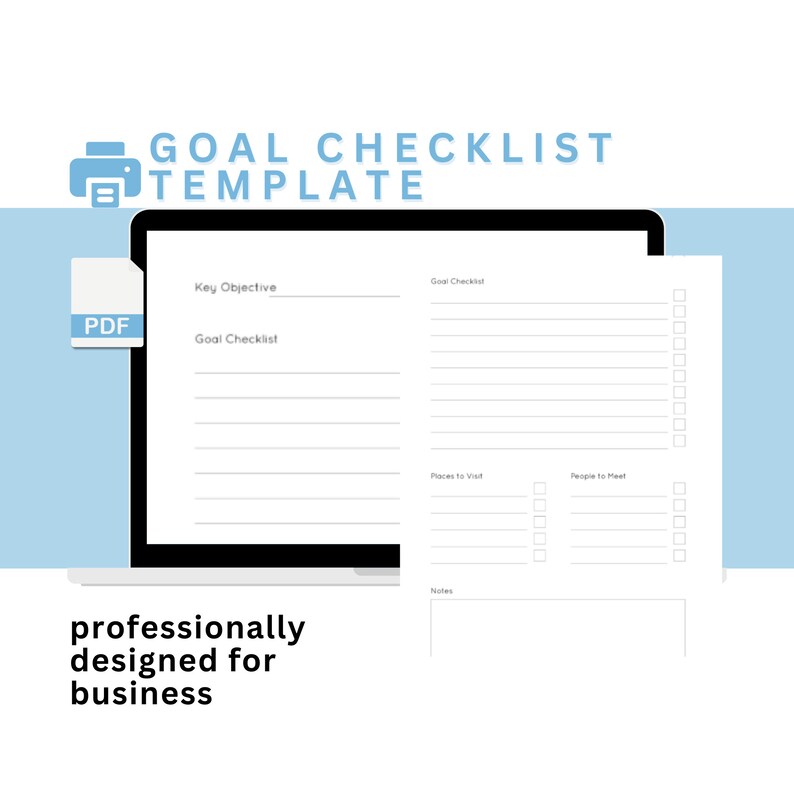 Printable Business Goal Planner, Editable Goal Tracker, Startup ...