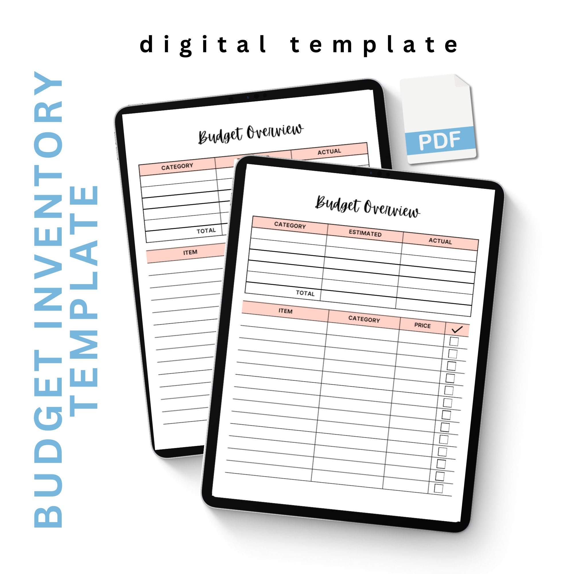 Customizable Budget Inventory Tracker, Inventory List Template ...