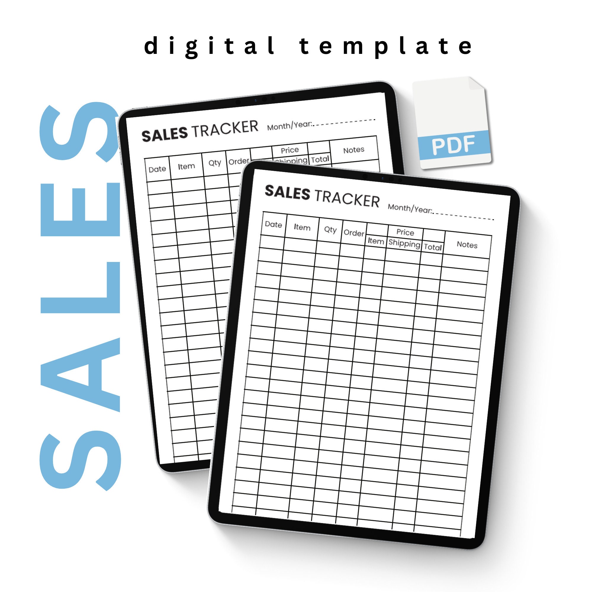 Digital Sales Goal Tracker, Printable Sales Planner Template, Editable ...