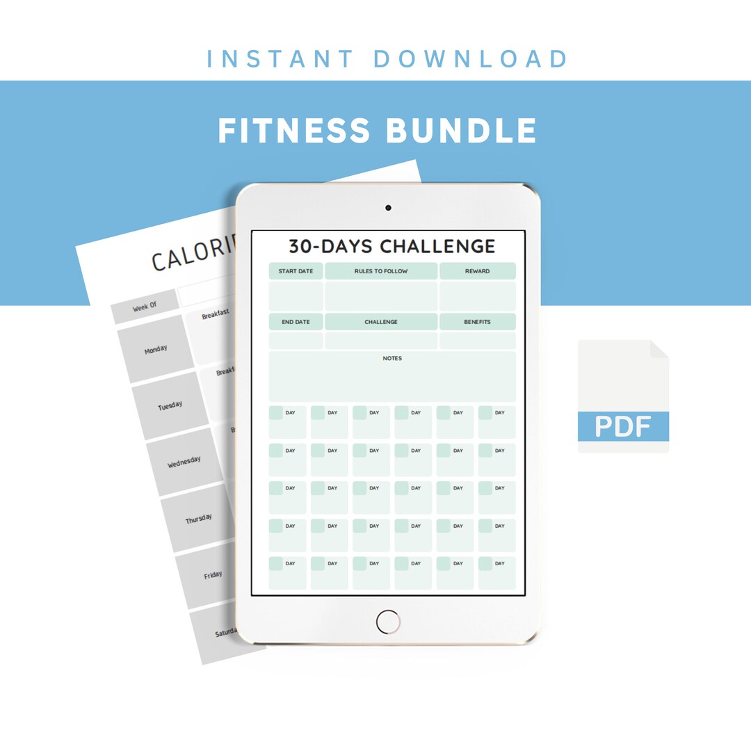 Fitness Bundle, Fitness Planner Template, Digital Fitness Planner ...