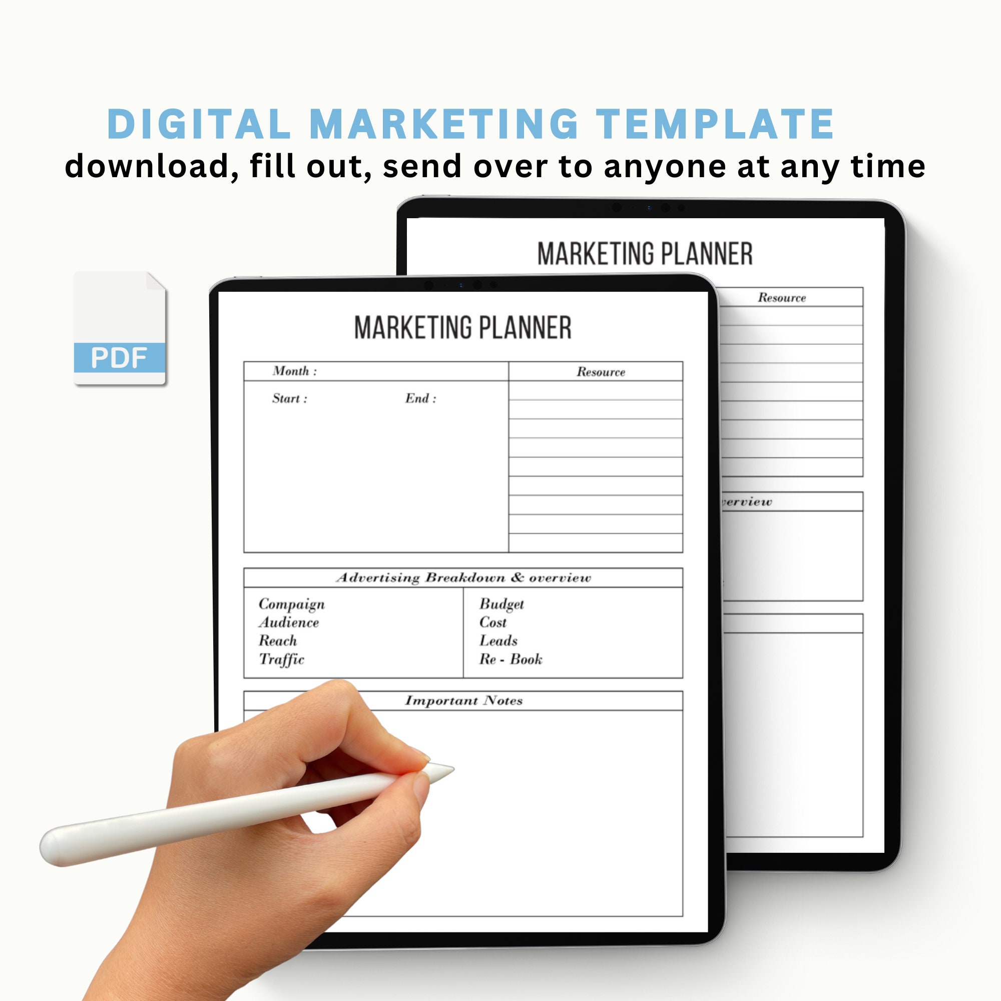 Printable Marketing Plan Template, Marketing Strategy, Marketing ...