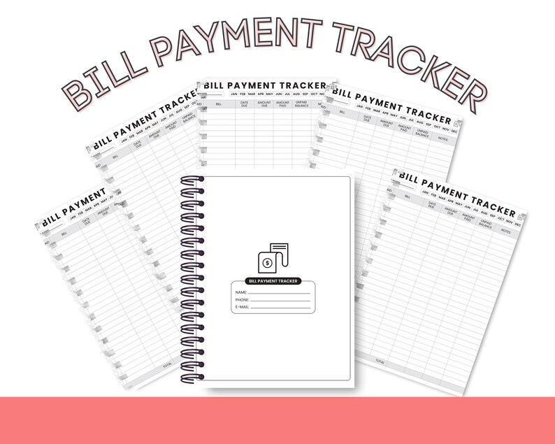 Monthly Bill Tracker, Bill Organizer, Bill Management, Bill Planner, Bill Payment Checklist Pdf ...