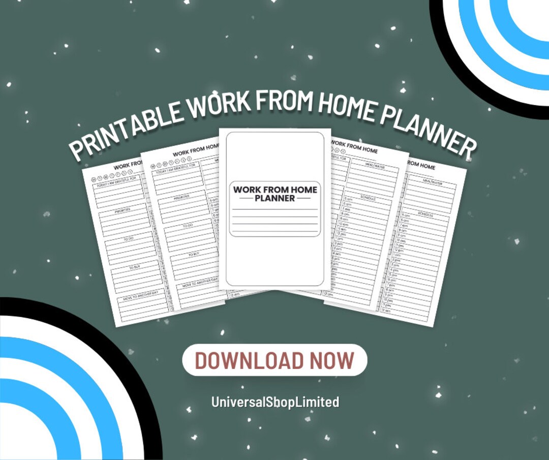 Work From Home Planner Work From Home Printable Instant Downloads - Etsy