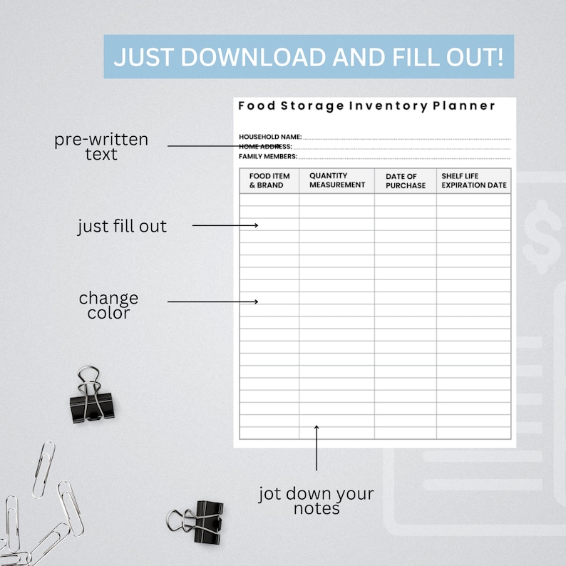 Digital Food Inventory Tracker, Kitchen Inventory Planner, Food Bank ...