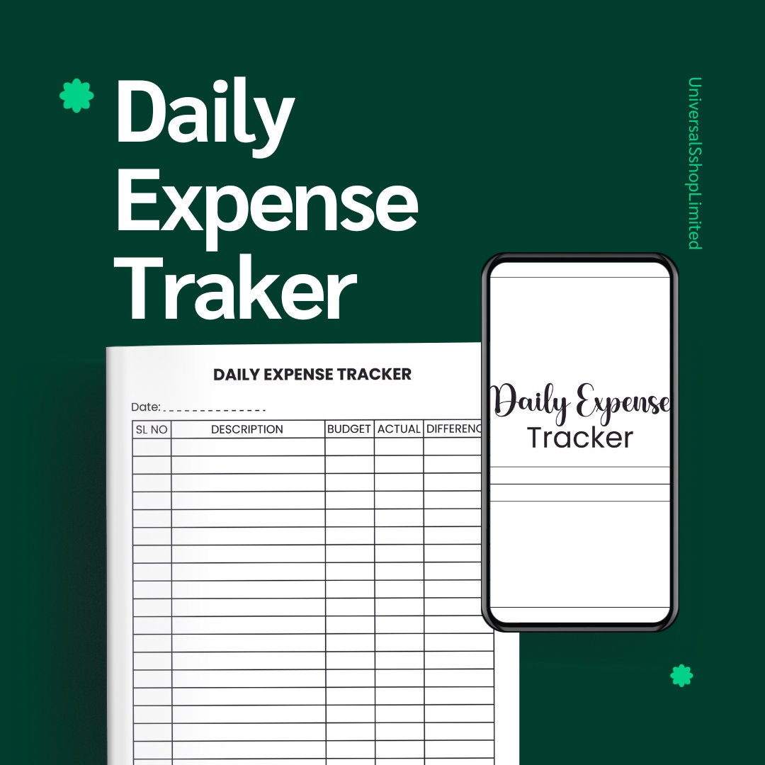 Daily Expense Traker Printable Instant Downloads - Etsy