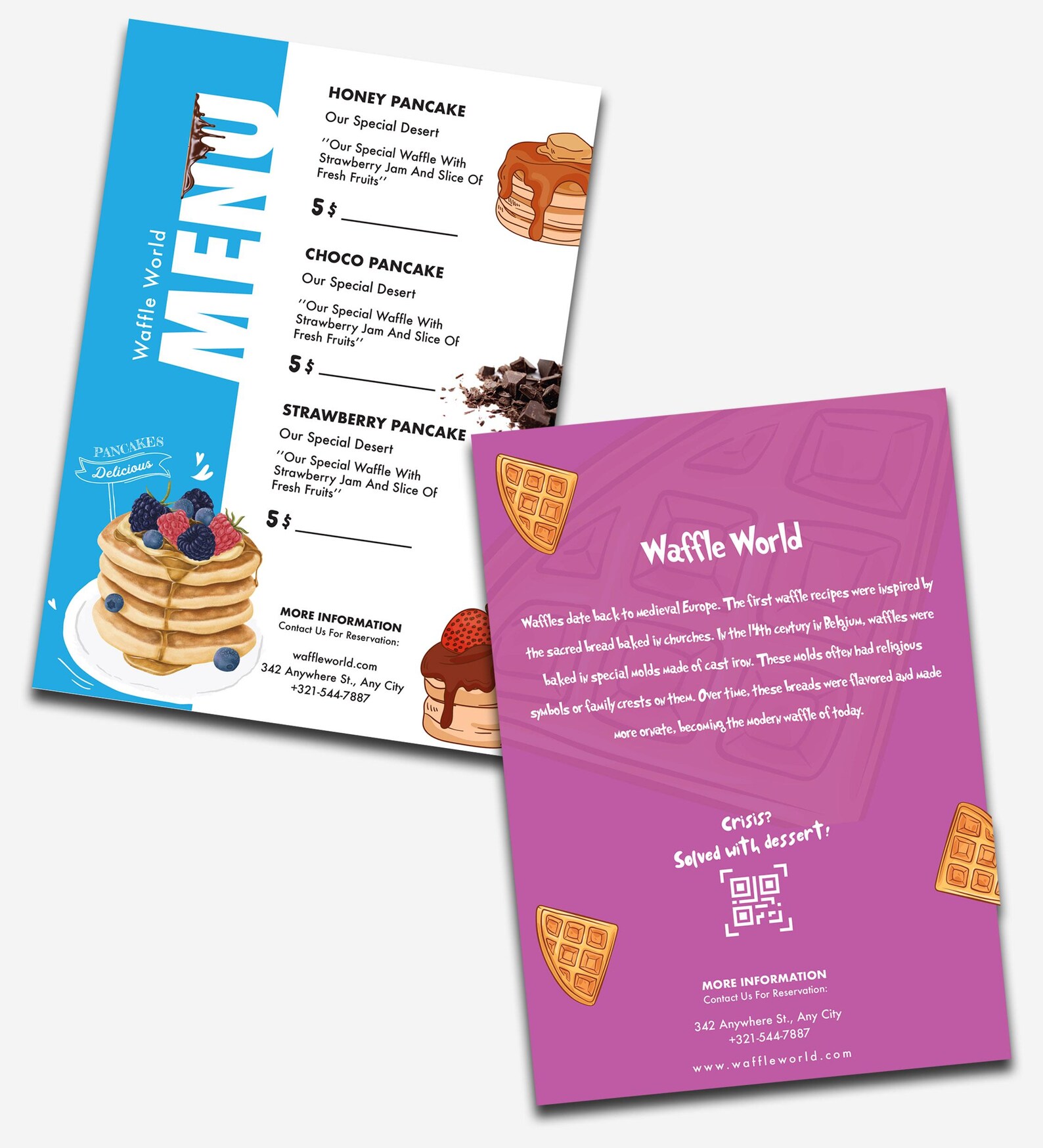Editable Waffle Menu Template - Colorful and Attractive Waffle Menu ...
