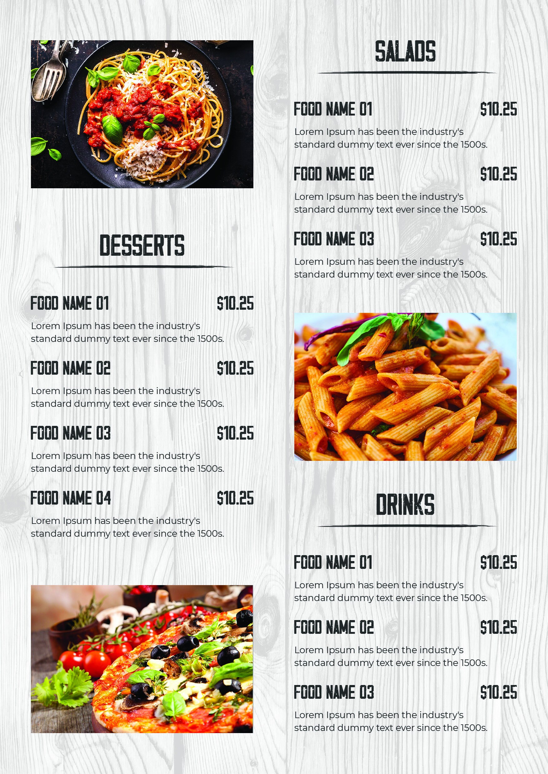 Restaurant Menu, Printable Restaurant Menu, Digital Restaurant Menu ...