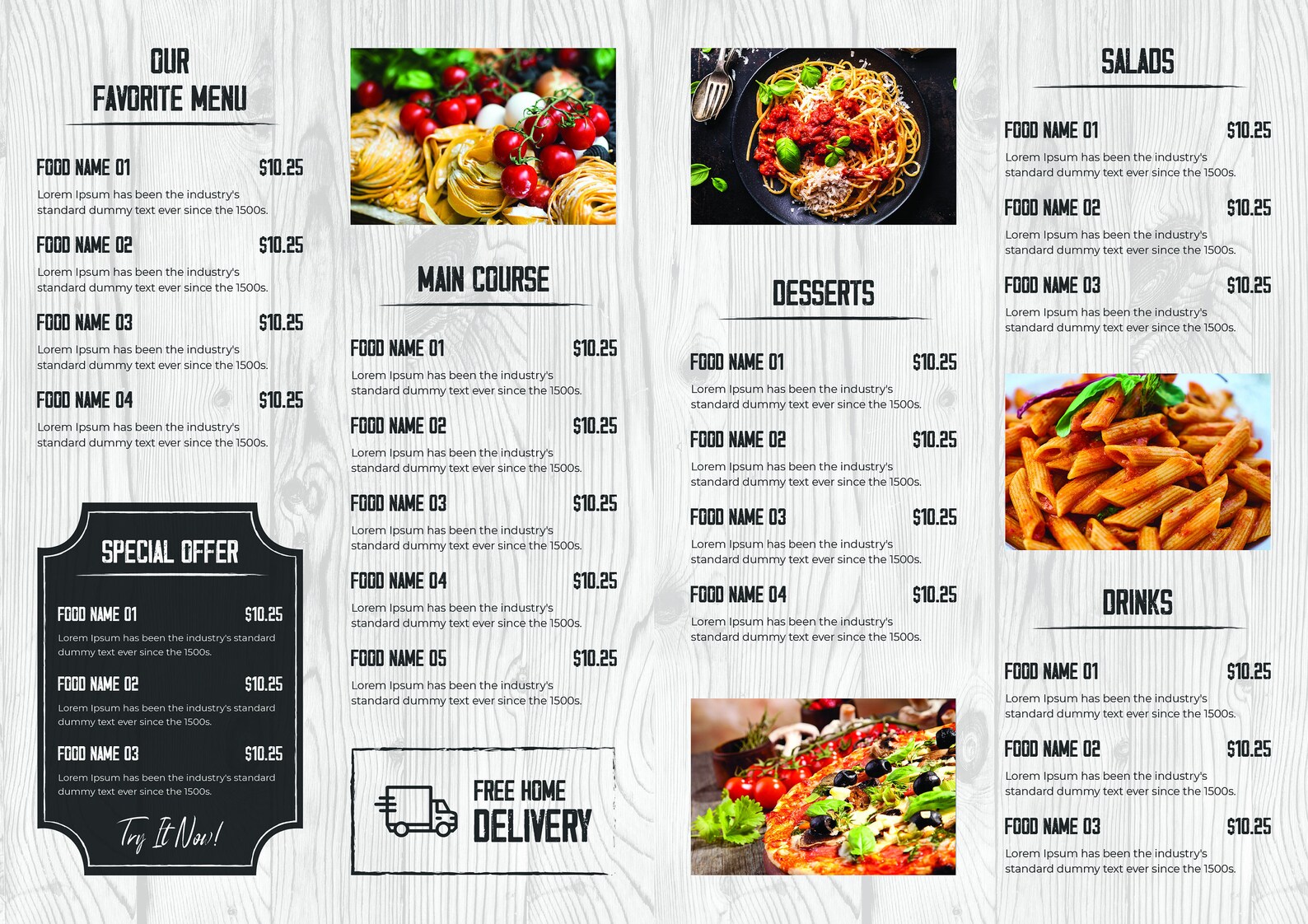 Restaurant Menu, Printable Restaurant Menu, Digital Restaurant Menu ...
