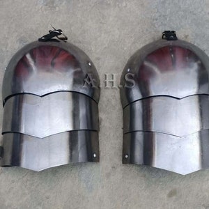 Medieval Arm Pauldron Shoulder Pair Plate Armor 18g Steel Set Halloween ...