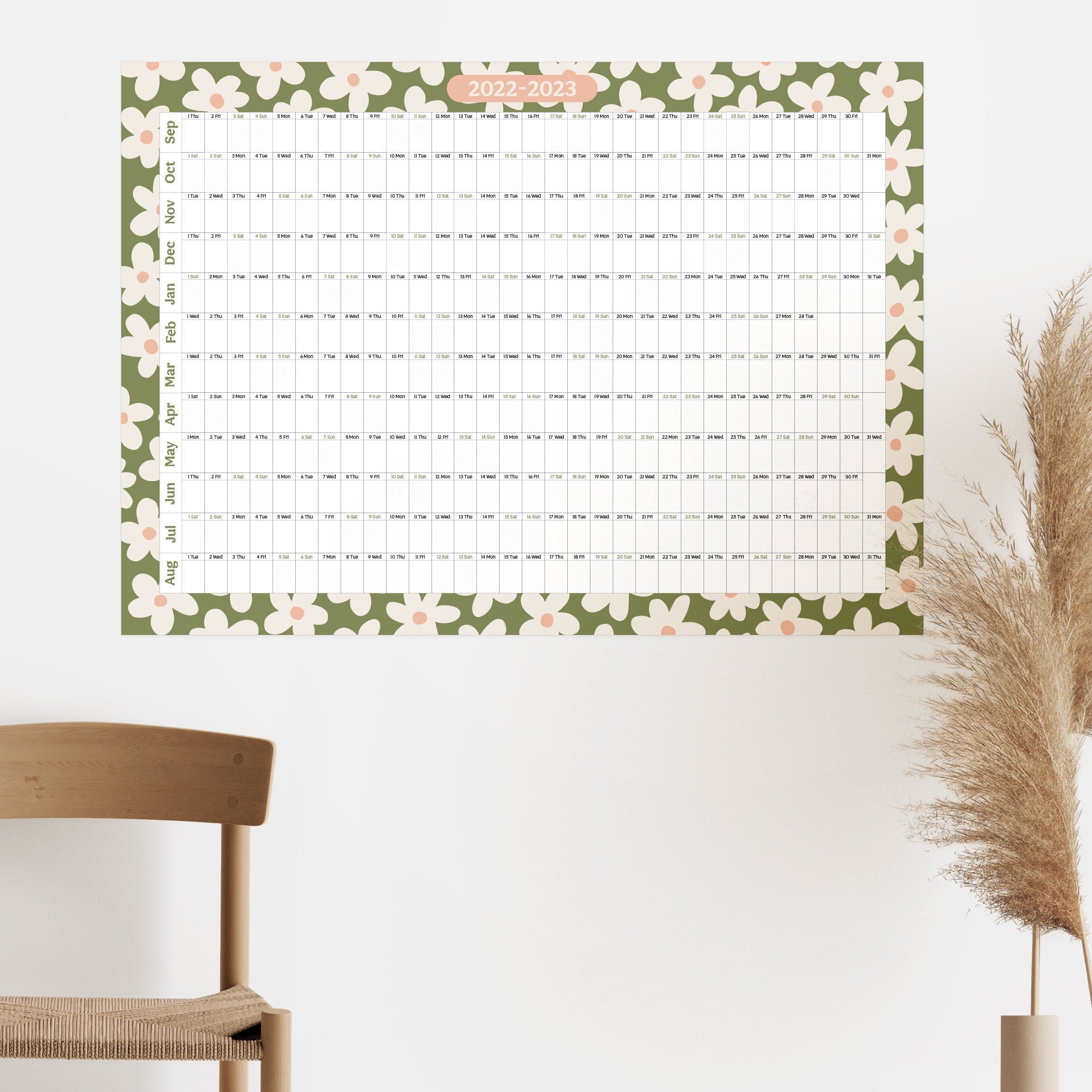 2022-2023 Academic Calendar Academic Planner 2022-2023 Wall - Etsy