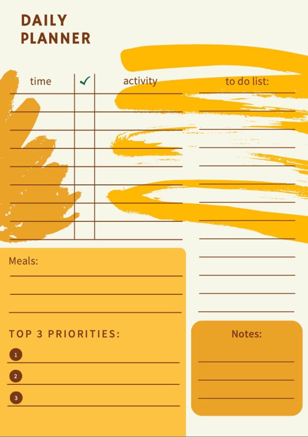 Fall/autumn Day Planner for Daily Goals and Tasks - Etsy