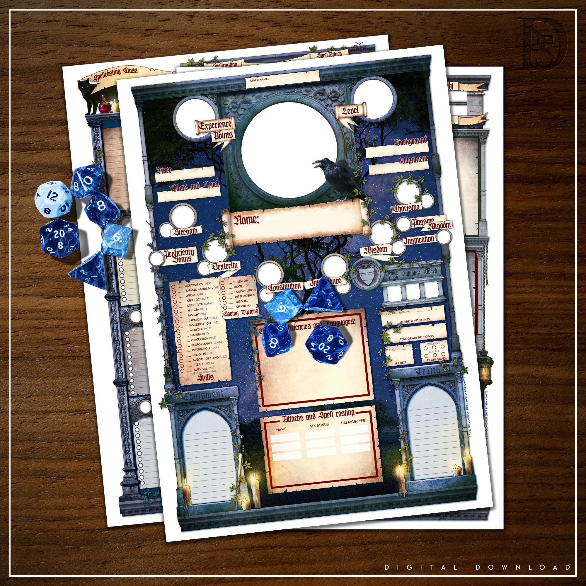 Dark Night - Digital Character Sheets D&D 5e - Etsy
