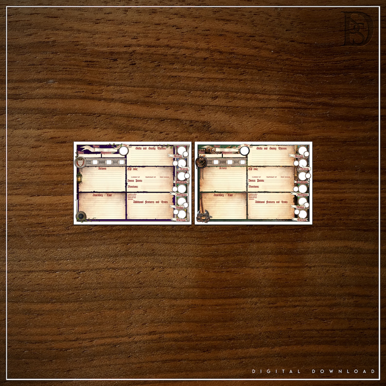 Digital NPC and Monster Sheets D&D 5e - Etsy