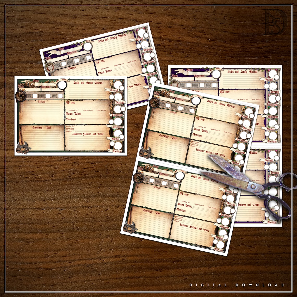 Digital NPC and Monster Sheets D&D 5e - Etsy