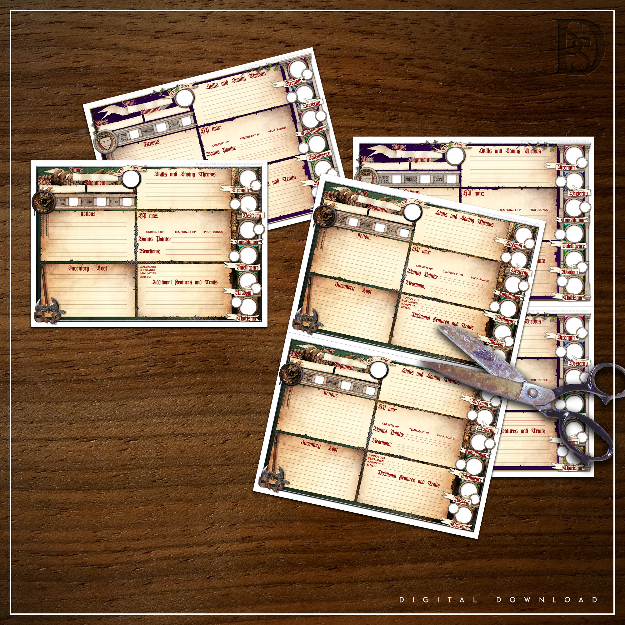 Digital NPC and Monster Sheets D&D 5e - Etsy