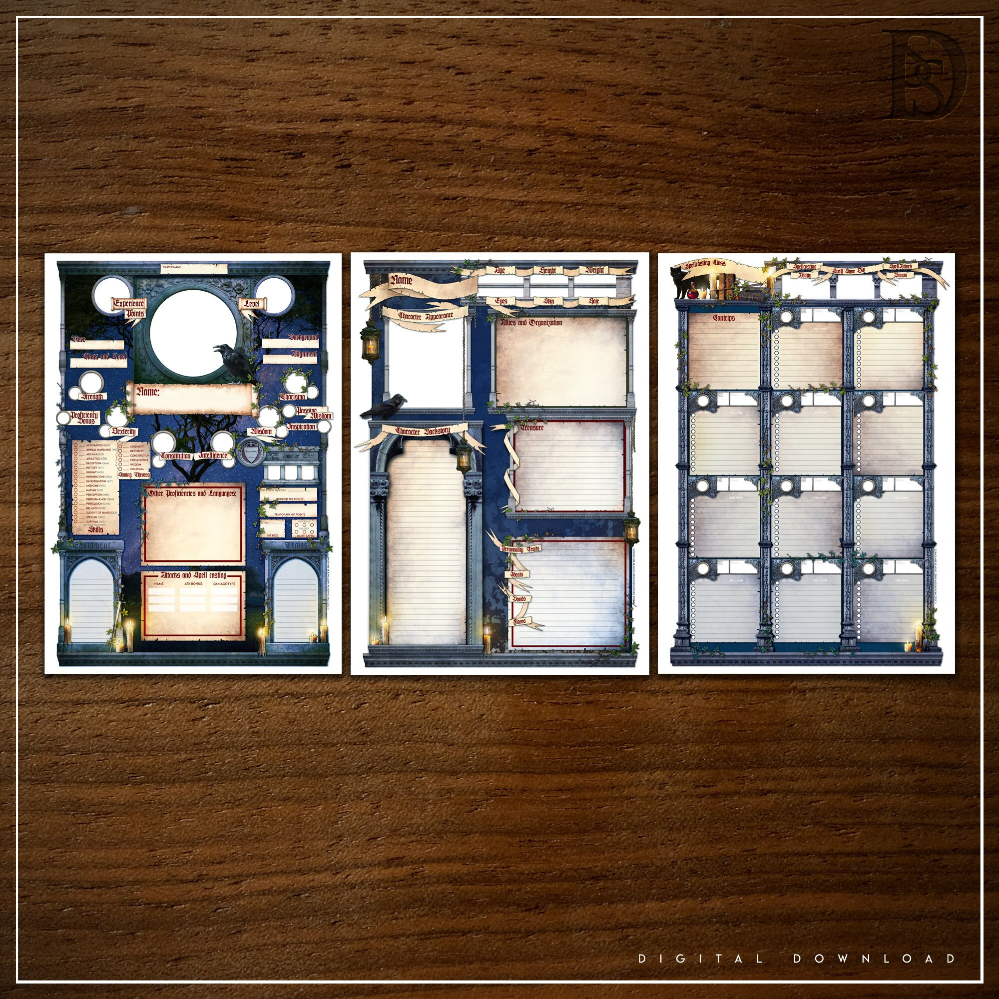 Dark Night - Digital Character Sheets D&D 5e - Etsy