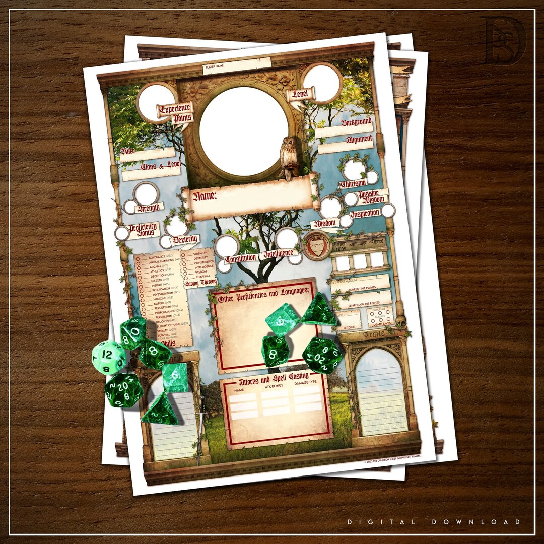 Lush Valley - Digital Character Sheets D&D 5e - Etsy