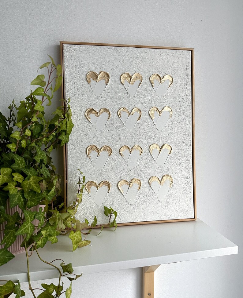 Gold Heart Textured Art Textured Wall Art Textured Canvas Art - Etsy