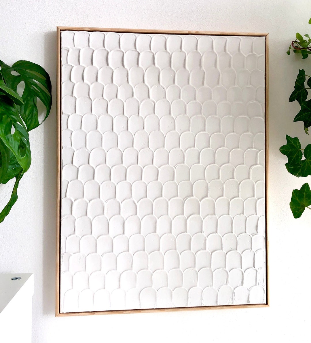 Textured Art - Textured Mottled - White Canvas Art - Boho Style ...