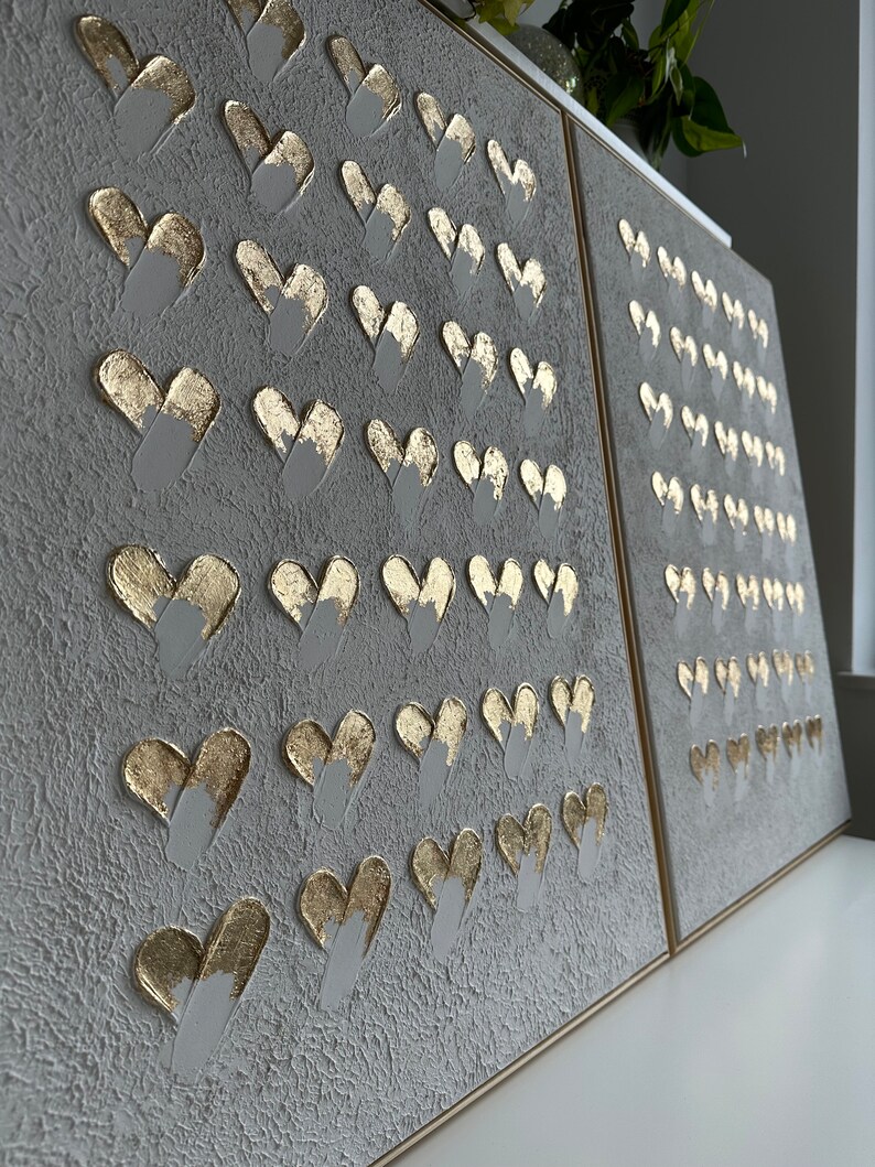 Gold Heart Textured Art Textured Wall Art Textured Canvas Art - Etsy
