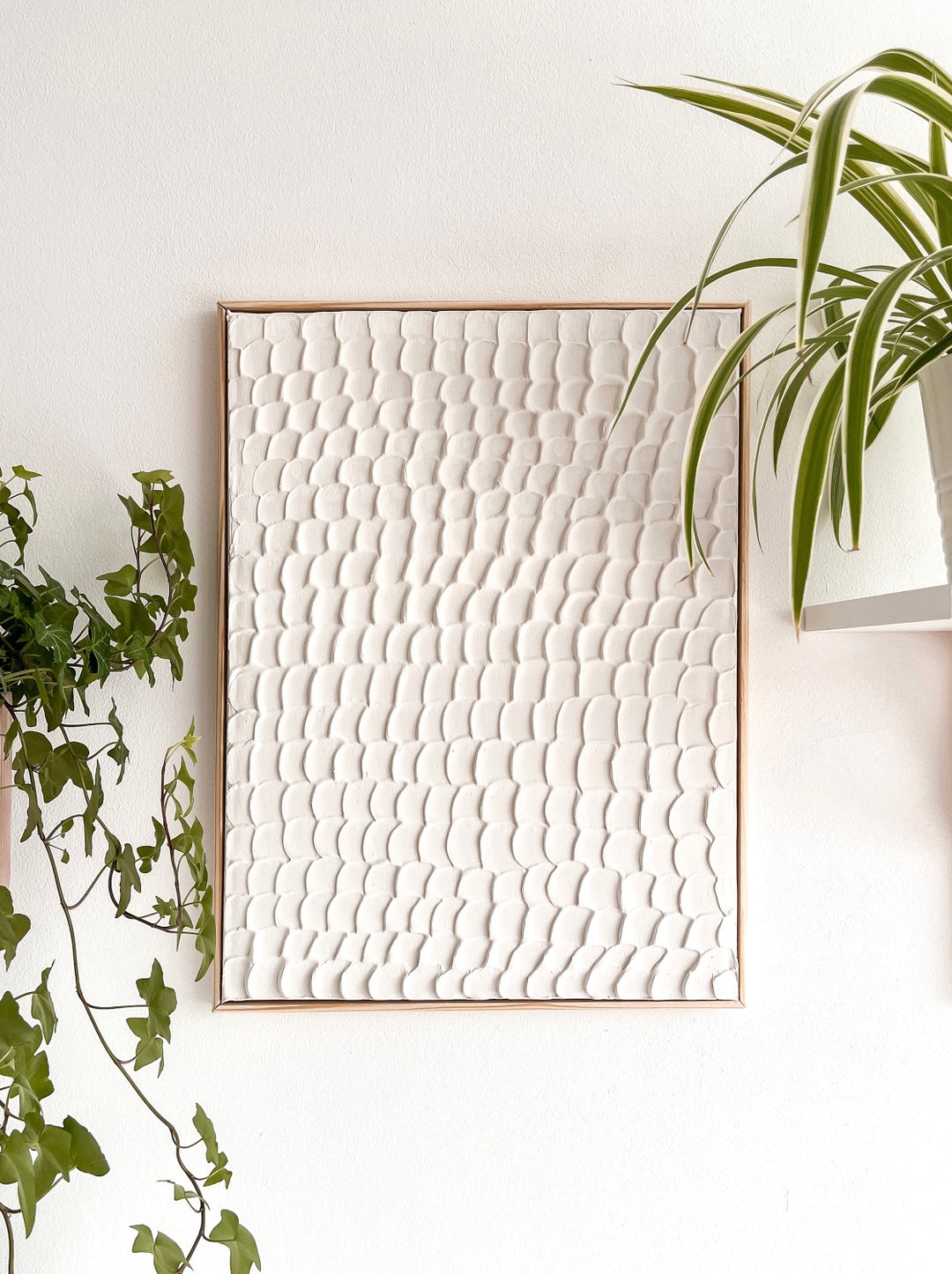 Textured Art Textured Mottled White Canvas Art Boho - Etsy