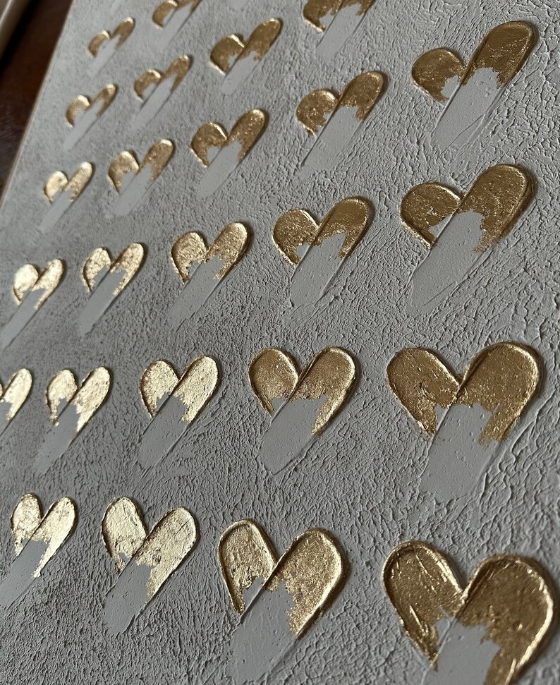 Gold Heart Textured Art Textured Wall Art Textured Canvas Art - Etsy