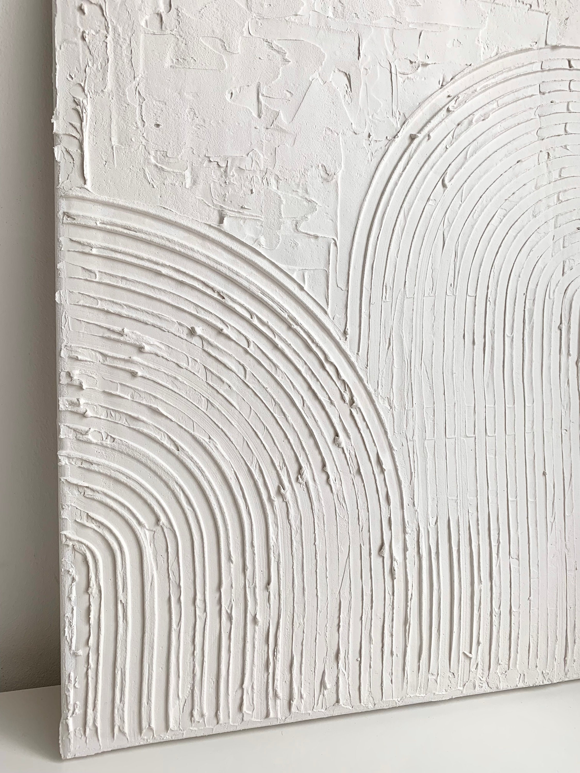 White Textured Wall Art, Two Arches Textured Art Wall Art, Two Arches ...