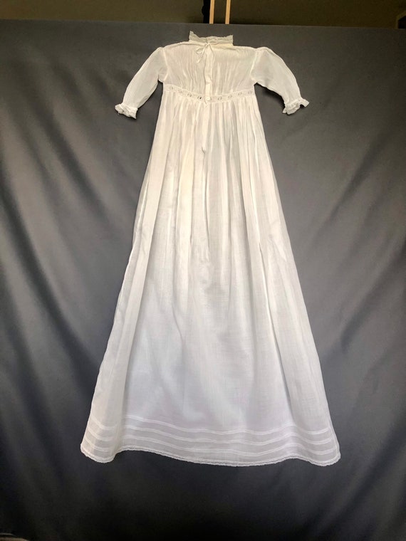 Antique lace christening robe / baptism gown from the… - Gem