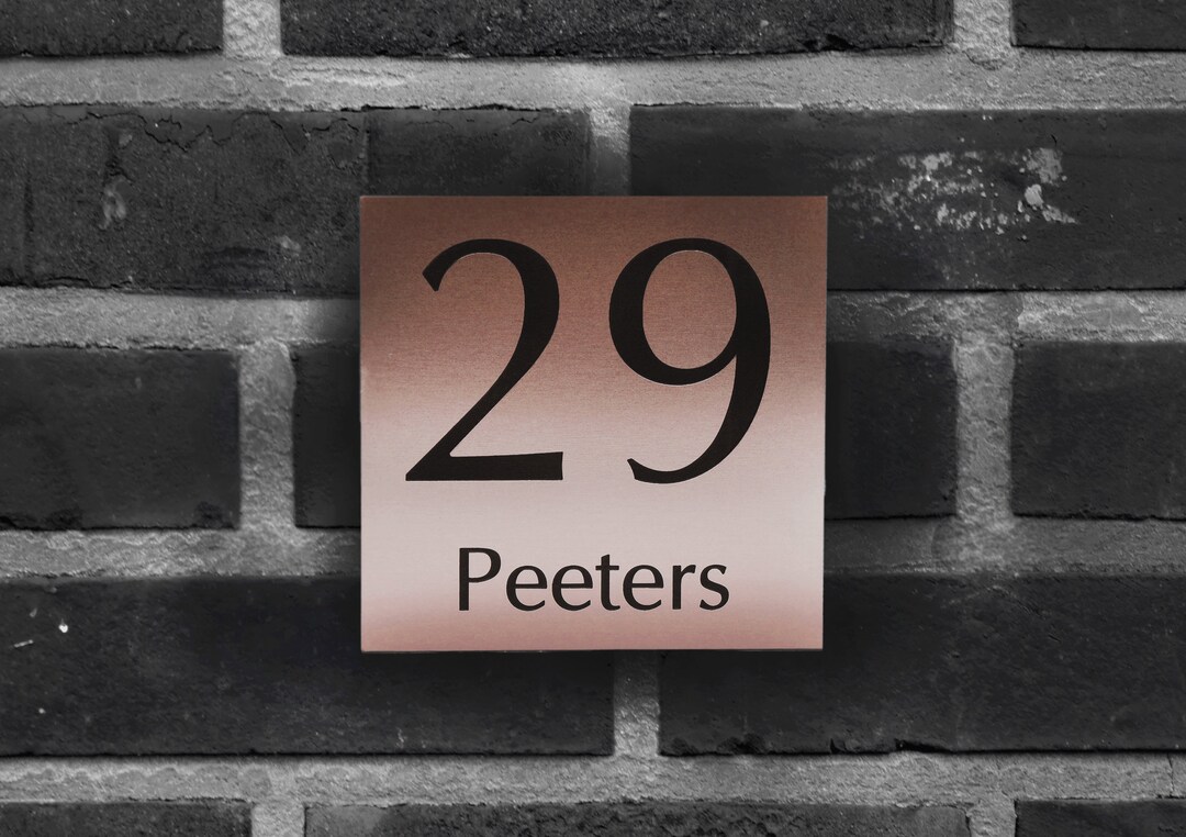 Handmade House Number 150mm X 150mm Lasercut, Engraved Copper Floating ...
