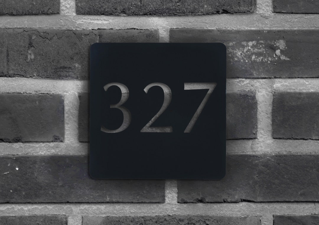 Handmade House Number | 150mm X 150mm | Lasercut Satin Black & Other ...