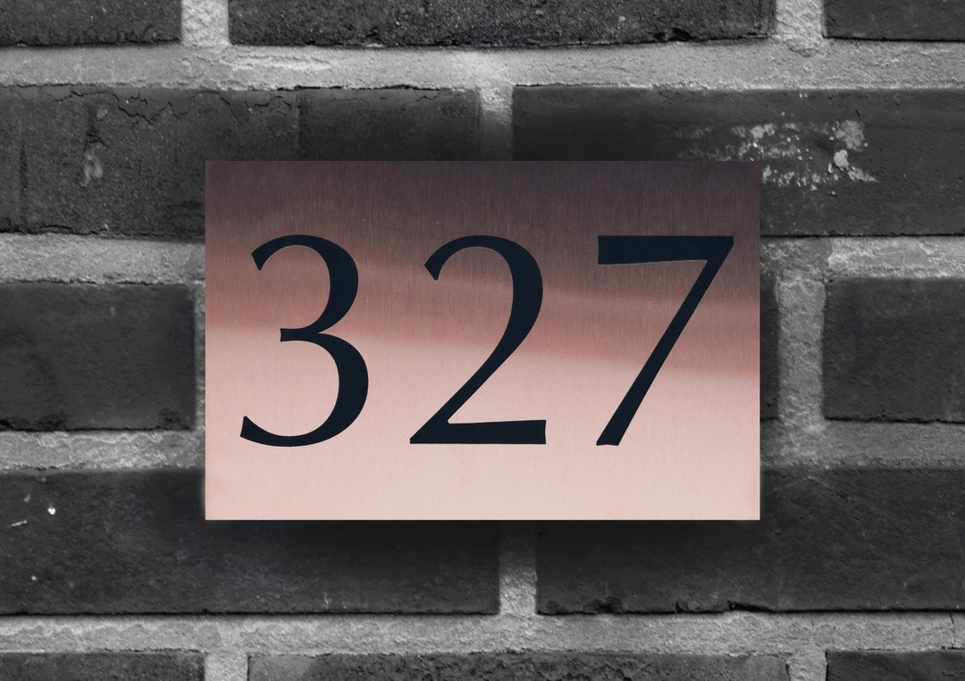 Handmade House Number 275mm X 145mm Lasercut, Engraved Copper, Gold ...