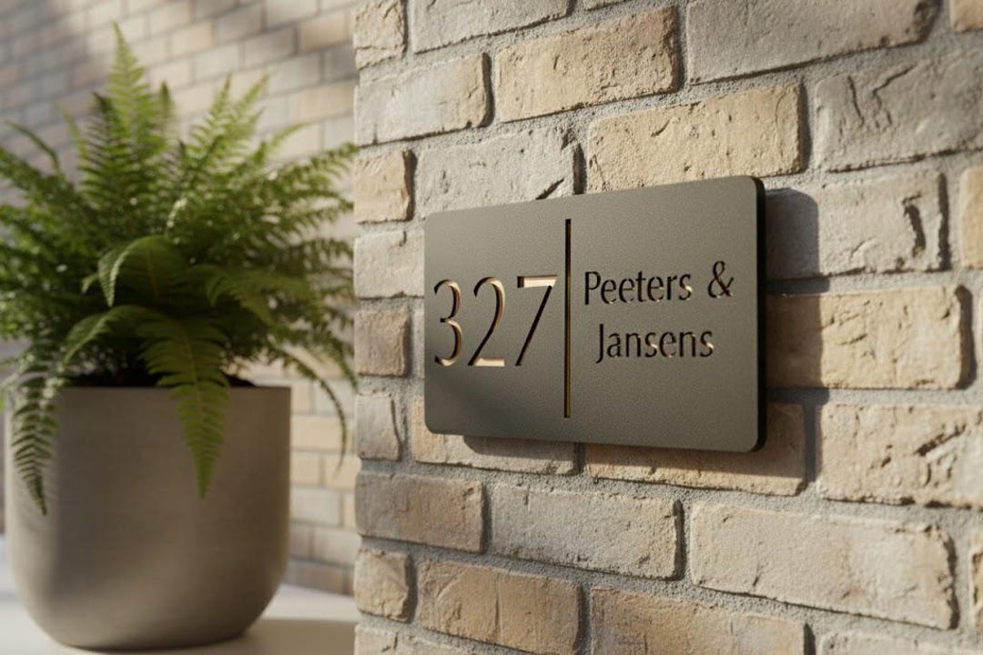 Modern Black & Gold House Number Sign | Custom Address, Water/uv ...