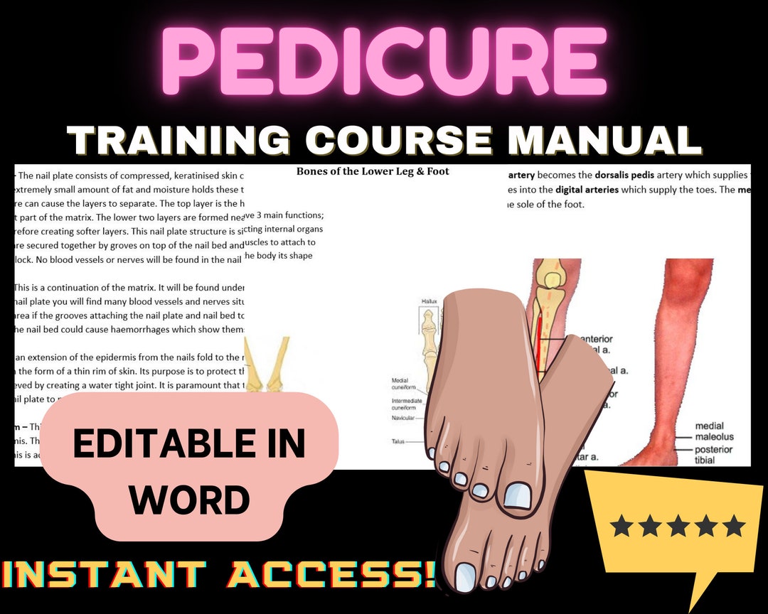 Pedicure Training Course Manual | Editable Pedicure Set Training Guide ...