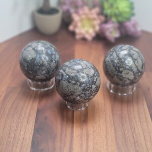 Radiant Rhyolite Que Sera Crystal Sphere | 66 MM | Blue and Black ...