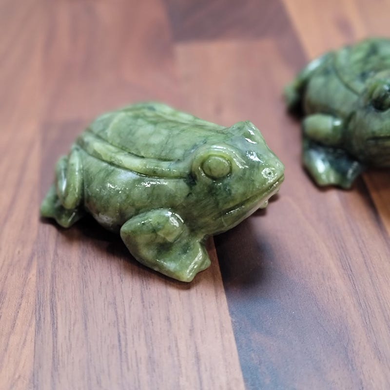 Green Jade Frog Carving - Etsy
