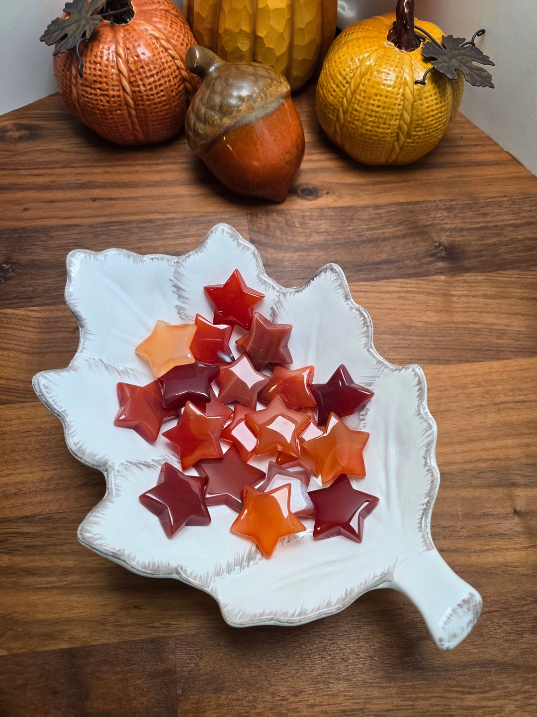 Carnelian Crystal Star | 1.2" | Crystal Confetti Add on | Red, Yellow ...