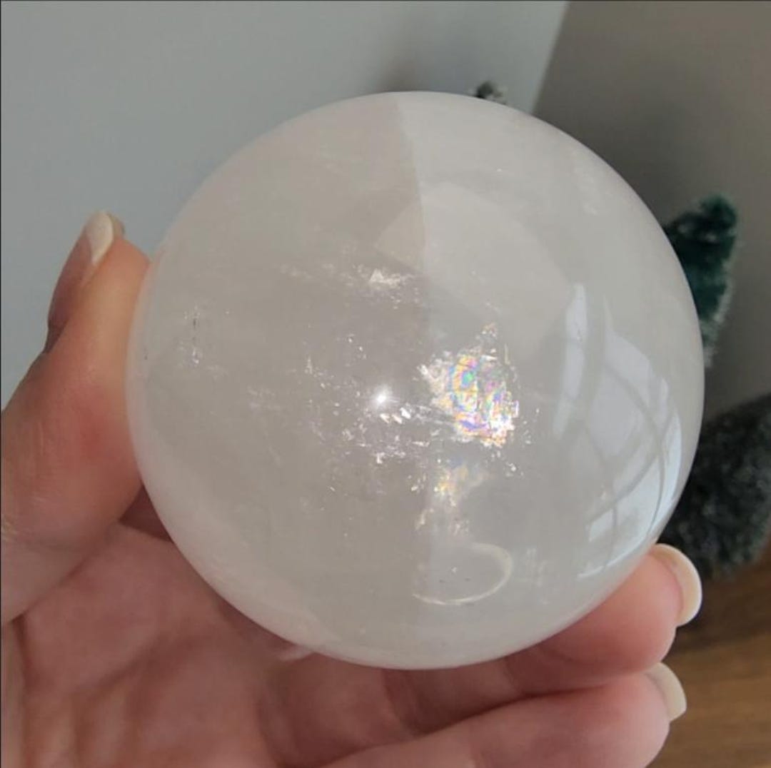Optical Calcite Sphere: White Iceland Spar Crystal Ball (60MM) - Etsy
