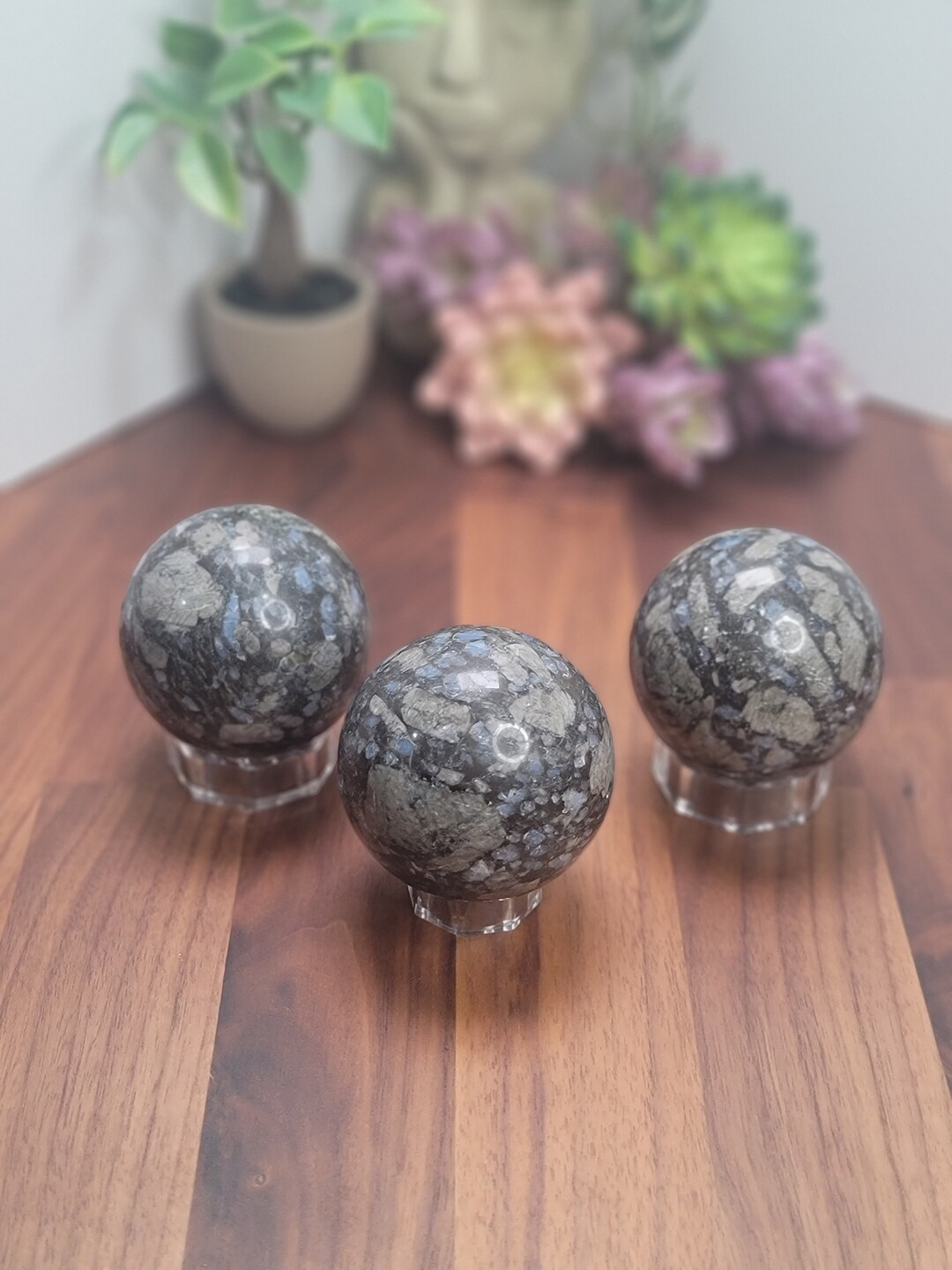 Radiant Rhyolite Que Sera Crystal Sphere | 66 MM | Blue and Black ...