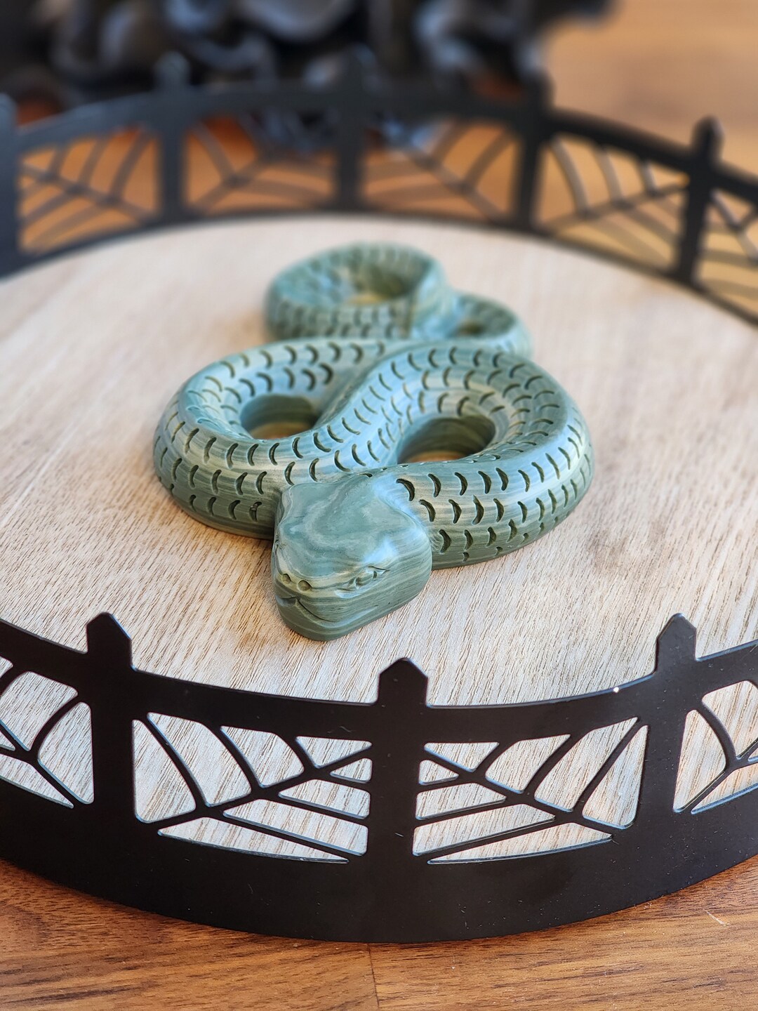 Green Jade Snake Large Crystal Carving Banded Serpent - Etsy